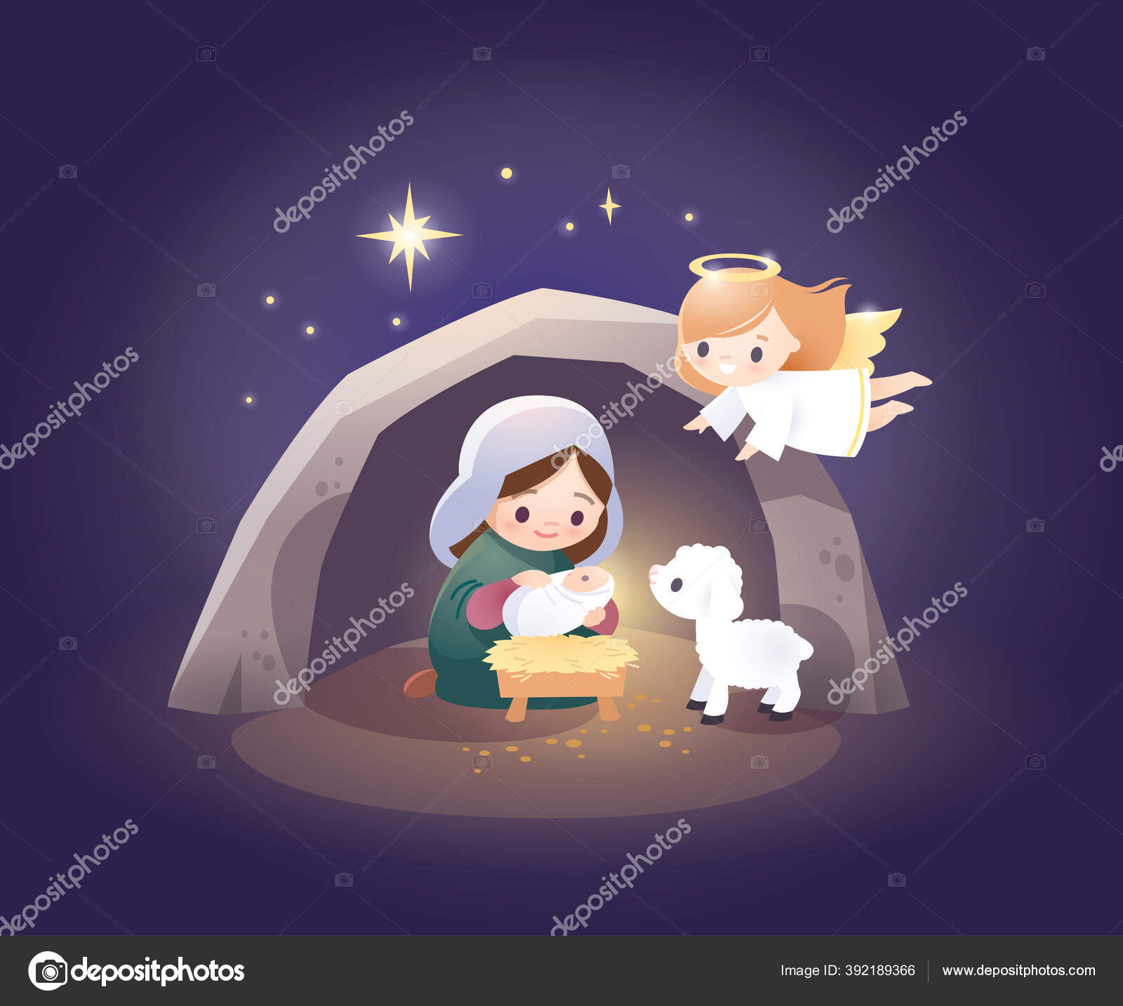 Baby Jesus In A Manger Animated
