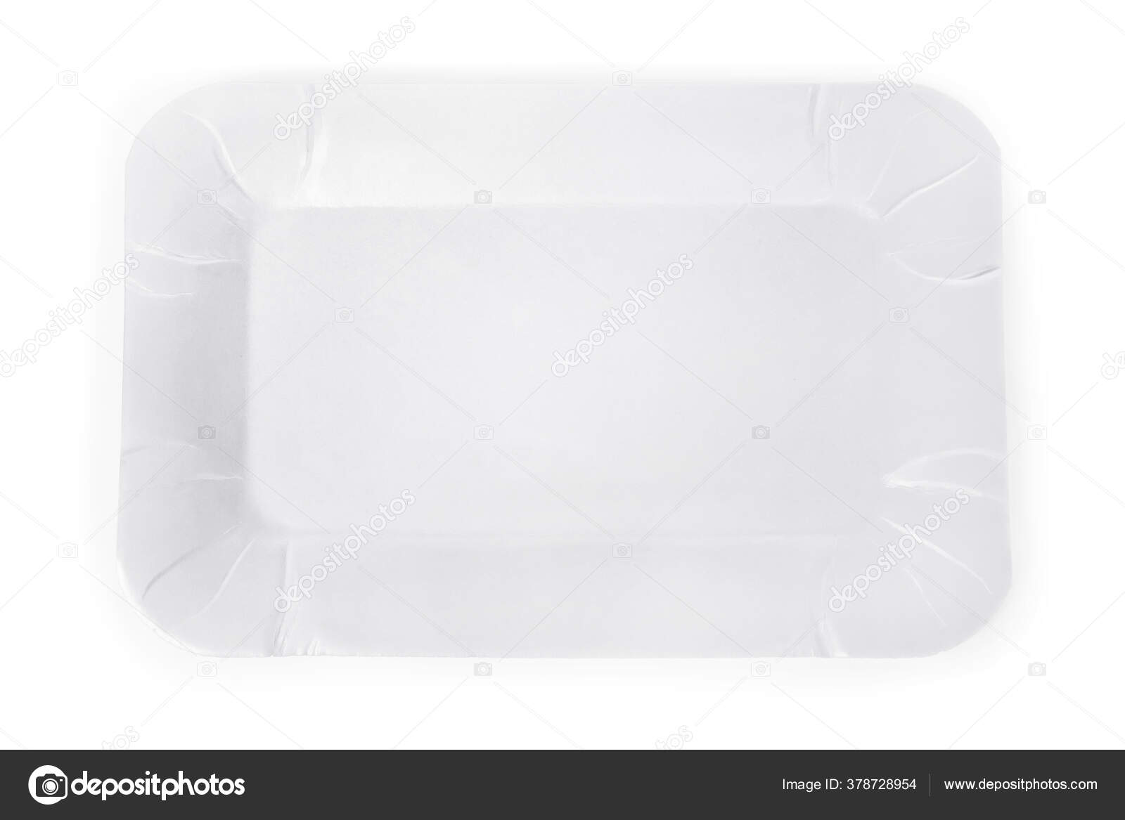 Paper Square Single Use Plate Isolated White Top View Stock Photo by ...