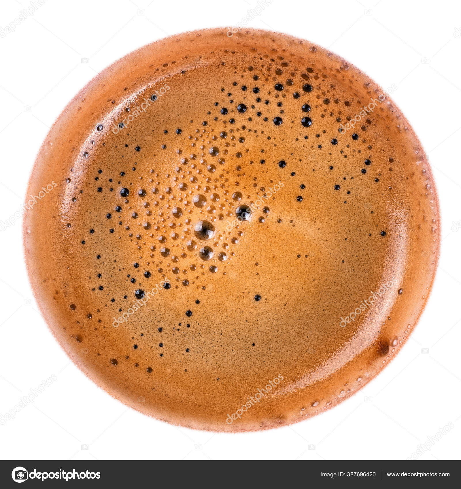 Coffee Foam Isolated Top View Macro Texture Background — Stock Photo ...