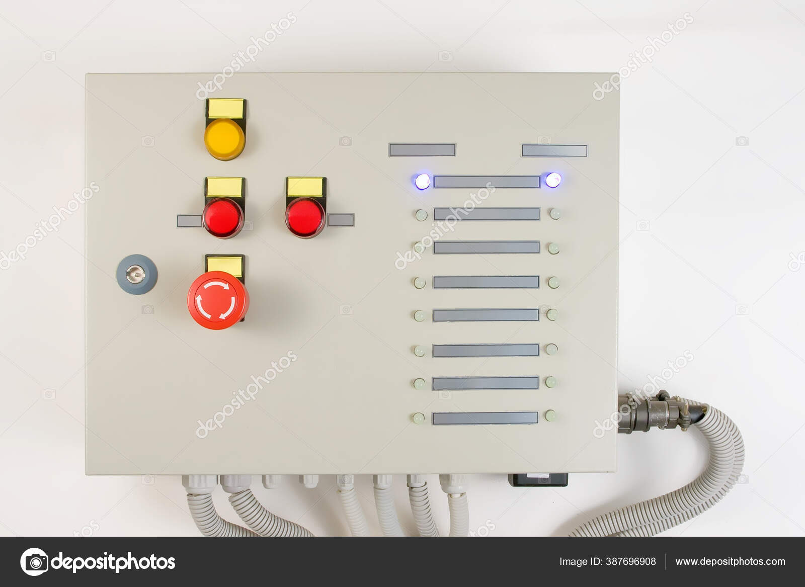High Voltage Control Panel Power Button Different Switches — Stock ...