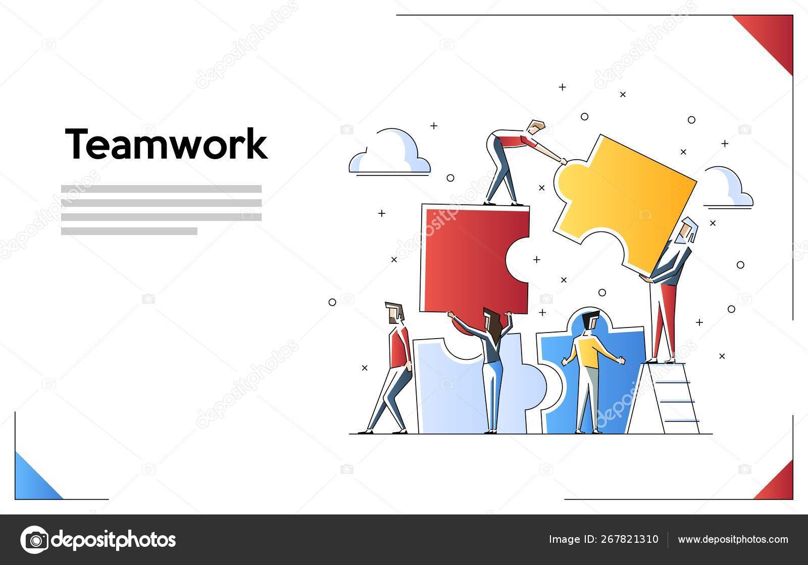 Teamwork concept banner. Can use for web banner, infographics, hero ...