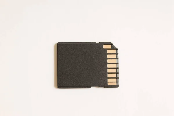 Black Memory Cards White Background Selective Focus — Stock Photo ...