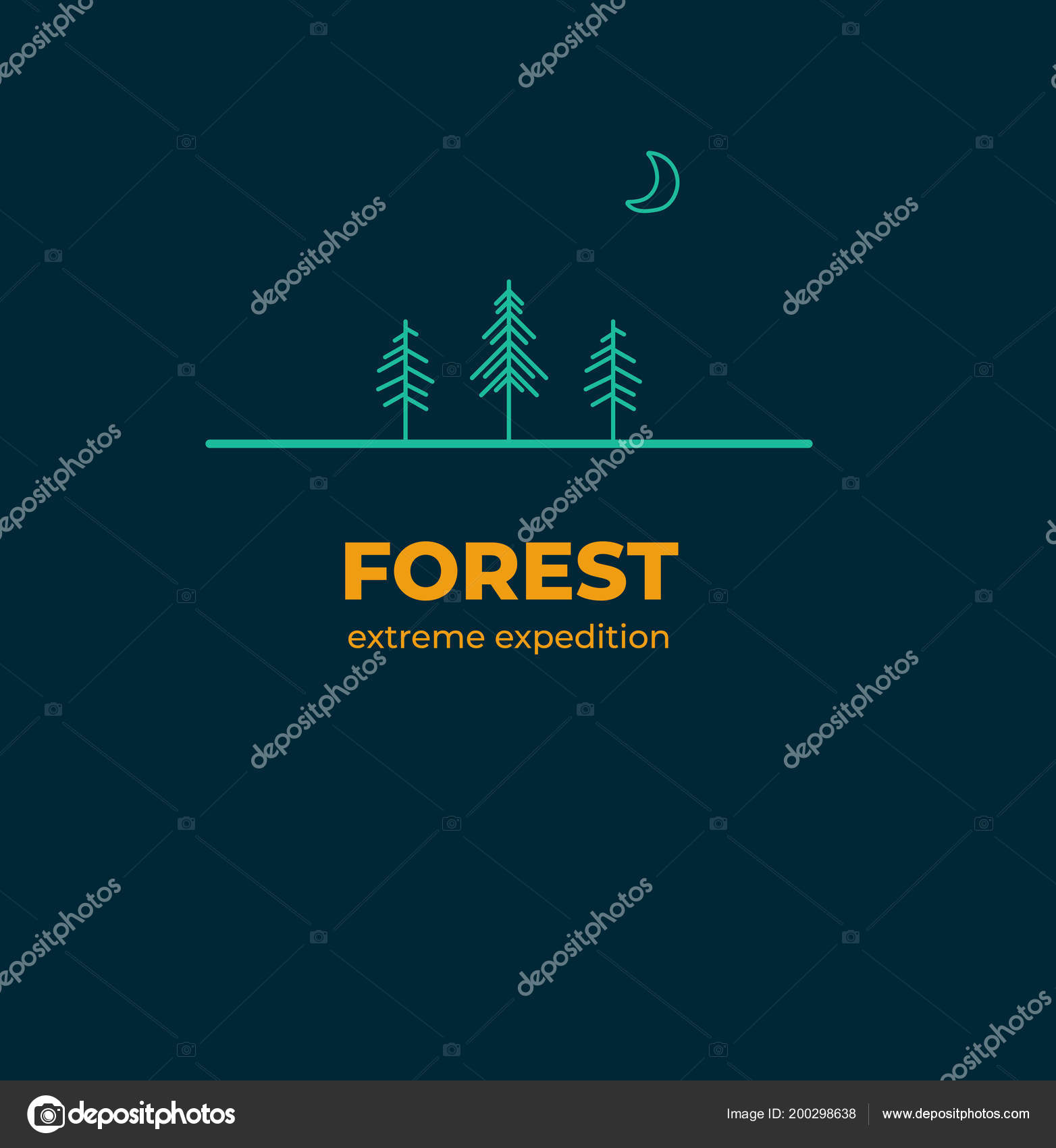 Insignia del logotipo del bosque en estilo de esquema Vector de stock ...