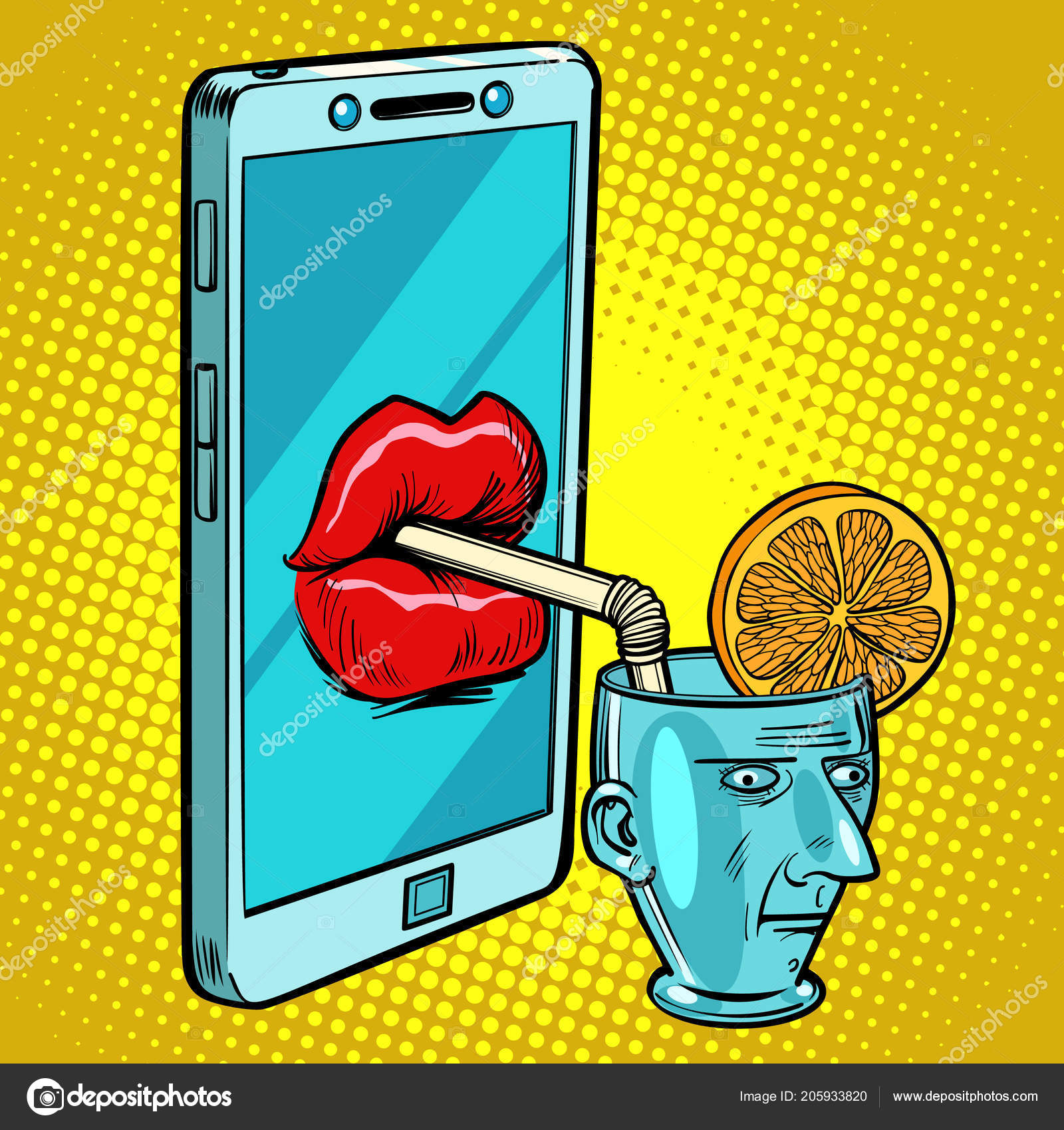 Smartphone drinks human brain Stock Vector Image by ©rogistok #205933820