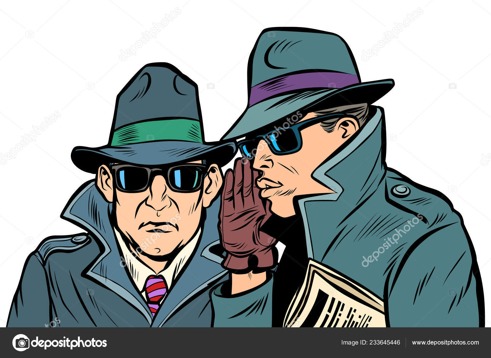 Two secret agents whispering Stock Vector Image by ©rogistok #233645446