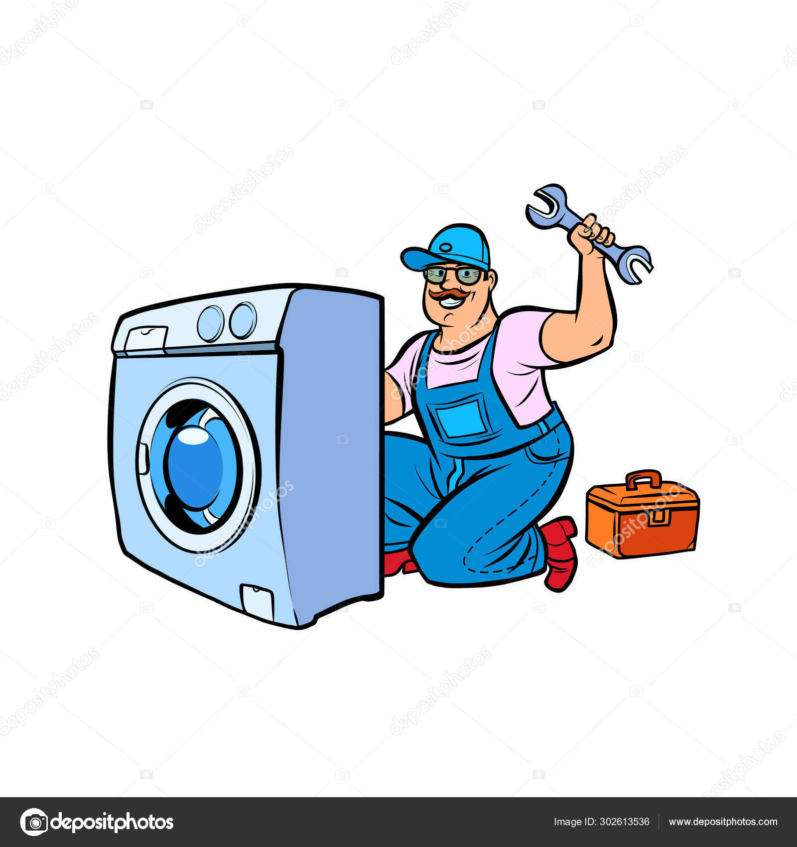 Broken Washing Machine Cartoon Broken Washing Machine Stock