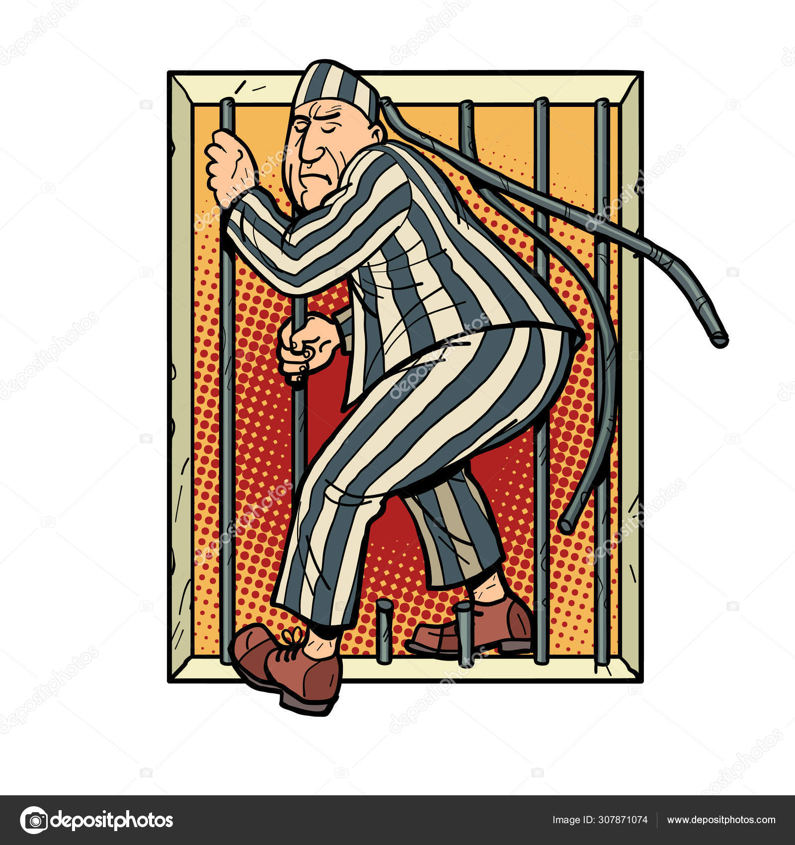 A prisoner escapes from prison. Jailbreak Stock Vector Image by ...