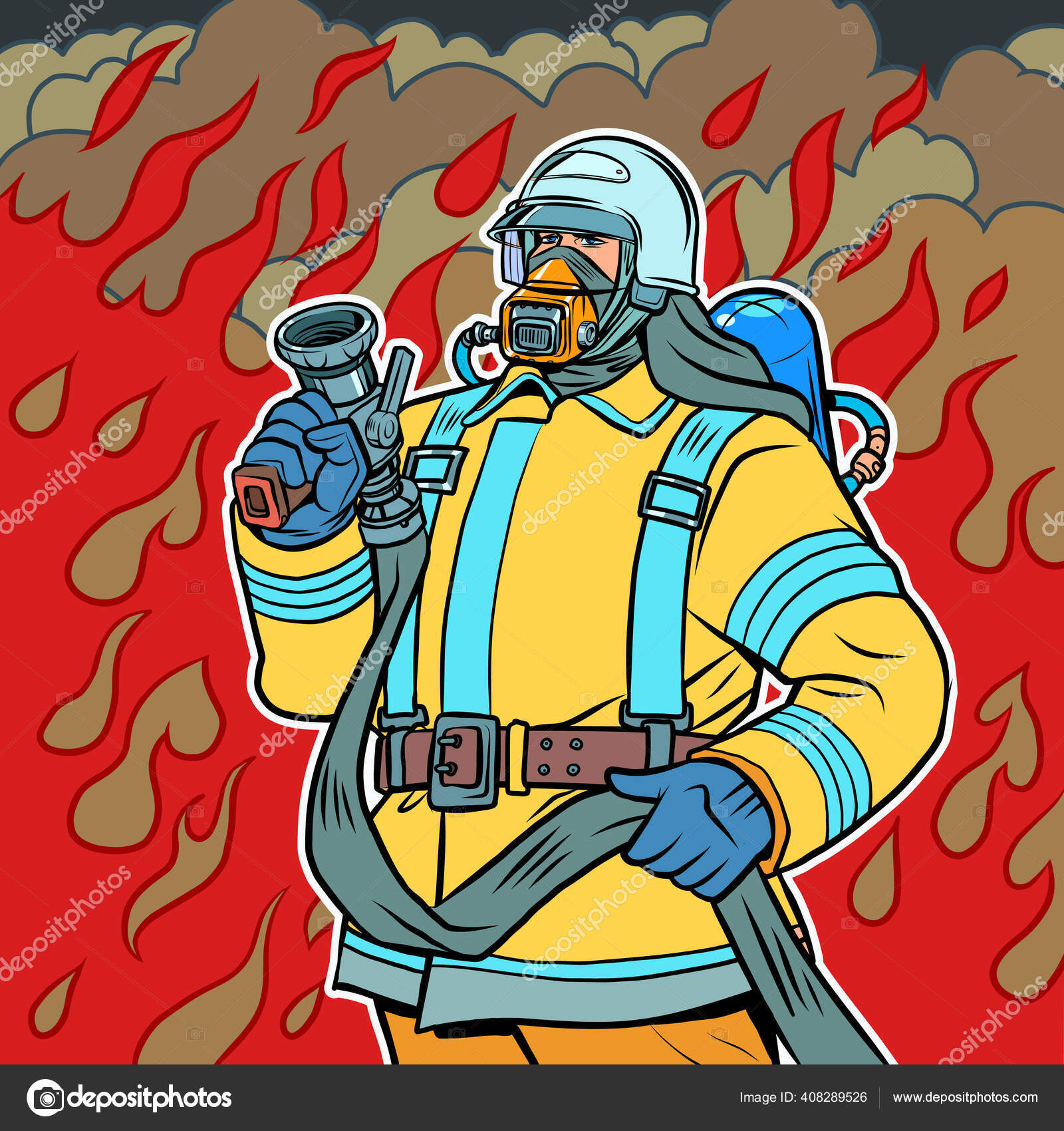 Fireman, firefighter male professional Stock Vector by ©rogistok 408289526