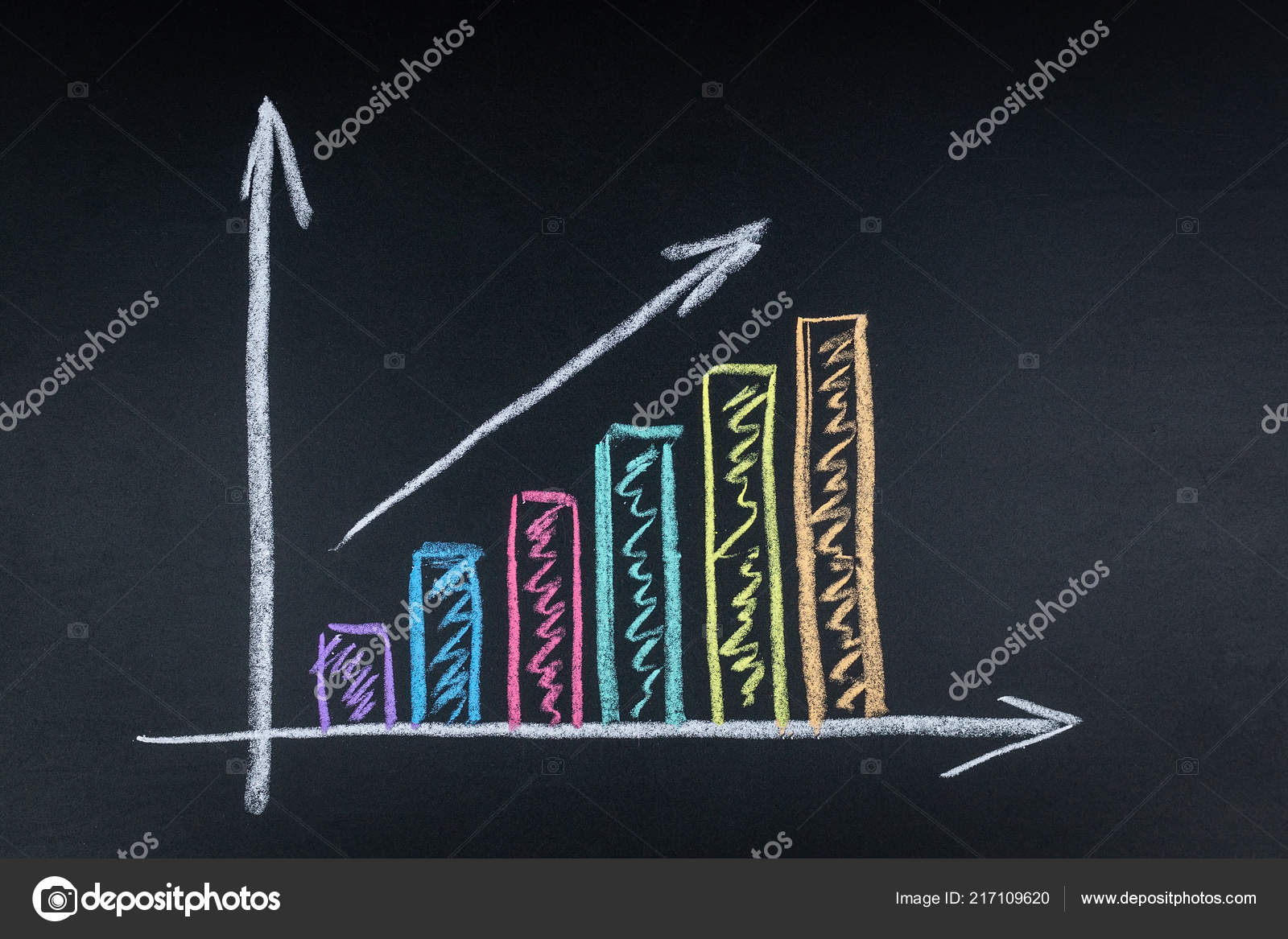 Graph Shows Increase Target Drawn Chalk Board — Stock Photo © AlexBush ...