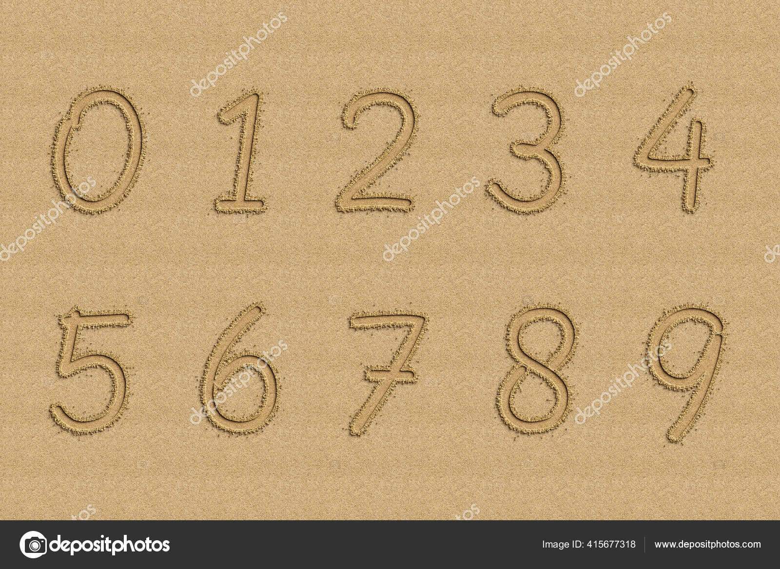 Numbers Written Sand Beach — Stock Photo © canbedone #415677318