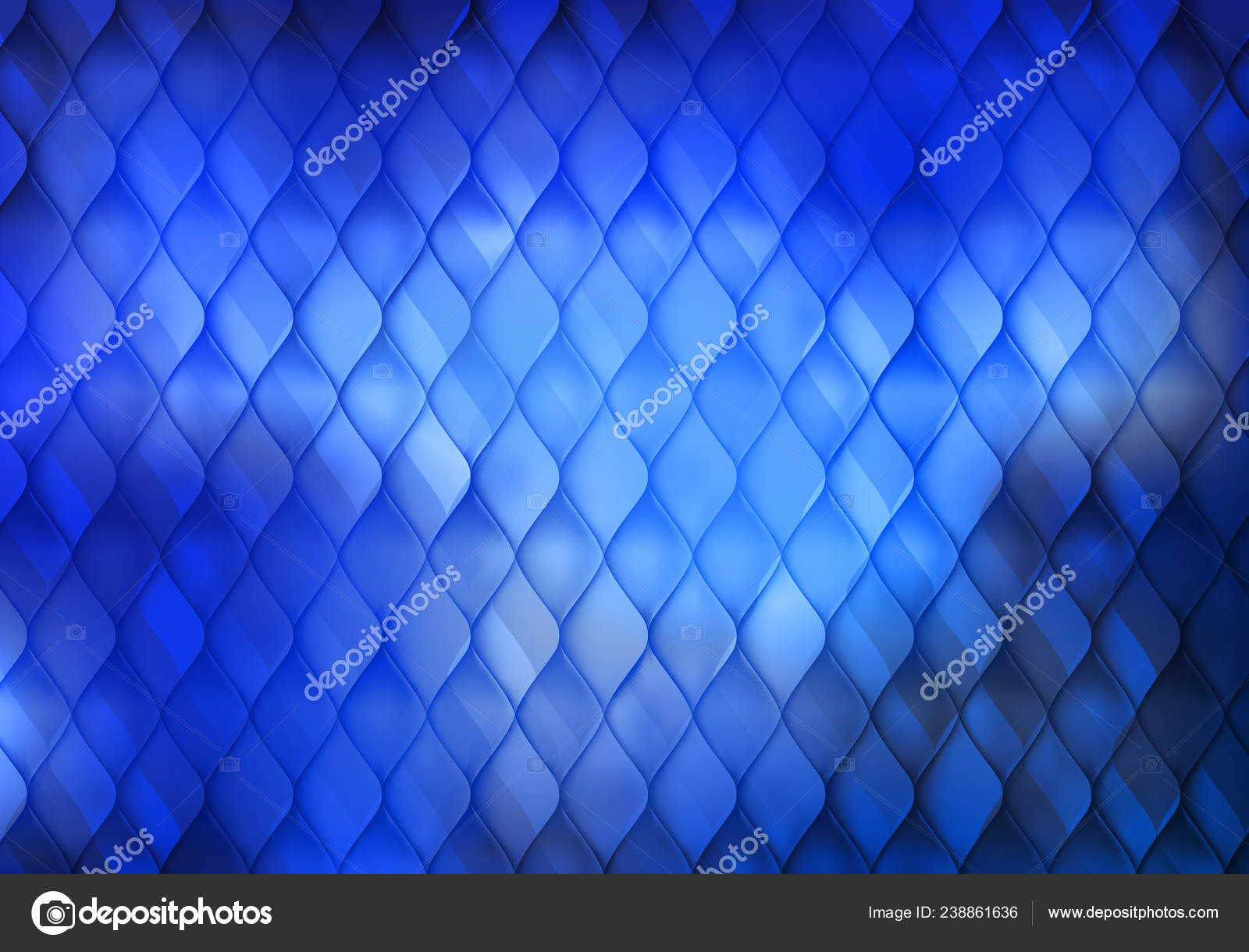 Abstract Blue Background with Shimmer Scales. Vector Tile Pattern. Sea ...