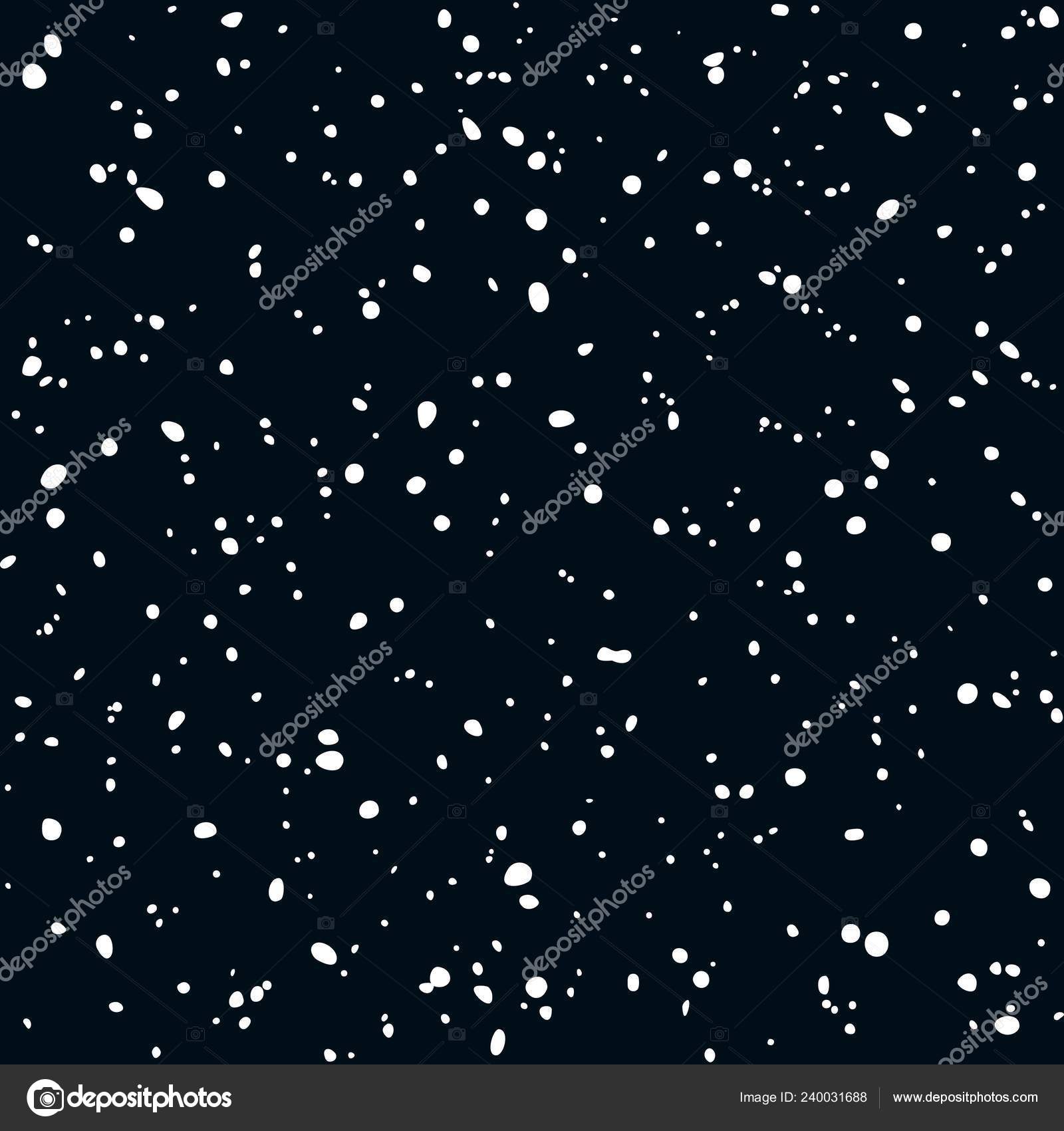 White Random Dots on Black Background. Vector Seamless Pattern. Grunge ...