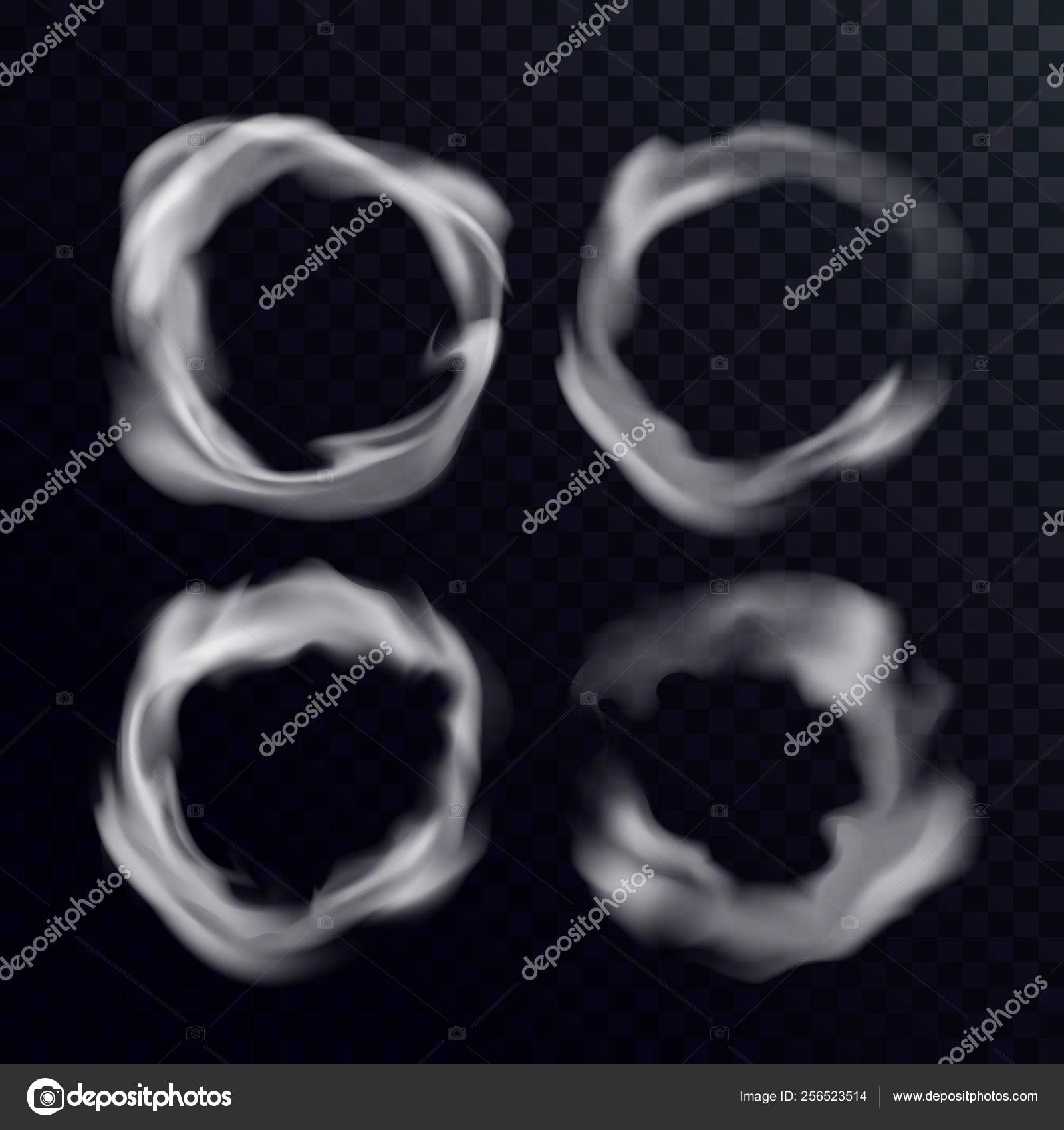 Vector Round Smoke Ring. Abstract Realistic Circle Smoke Texture ...