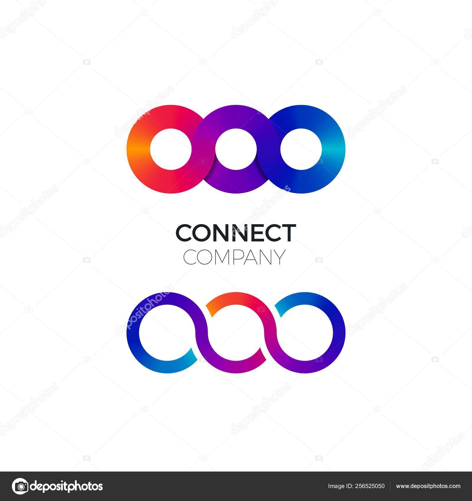 Two Vector Connect Symbols. Colorful Chain Business Creative Logo ...