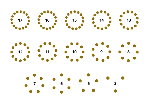 Round Graph Circular Charts. Set of Design Templates from 3 to 17 ...