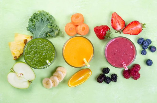 Creative layout of fresh smoothies Stock Photo by ©anaumenko 198346074