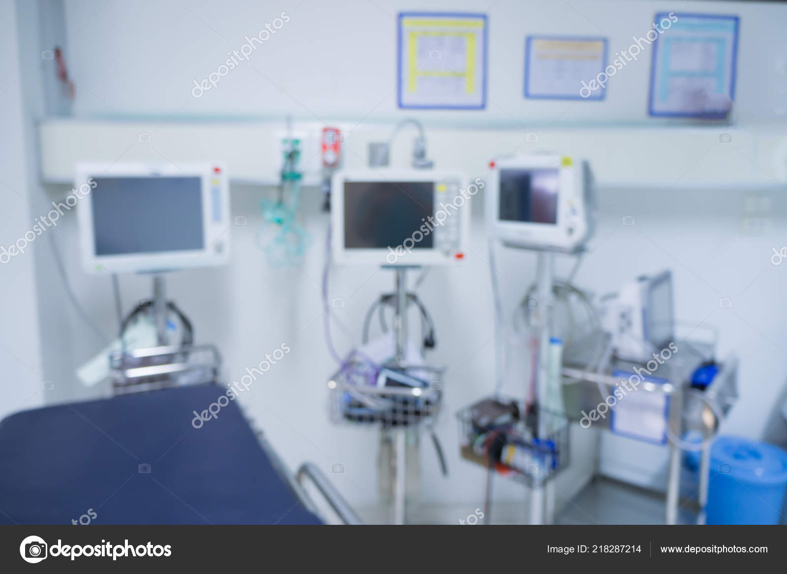 Blurred Equipment Medical Devices Modern Operating Emergency Room Stock ...