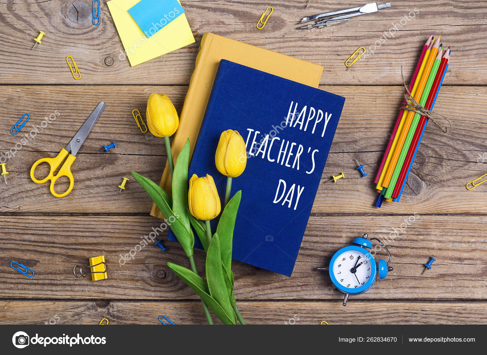 Flat lay composition for Teacher's day on the books with school — Stock ...