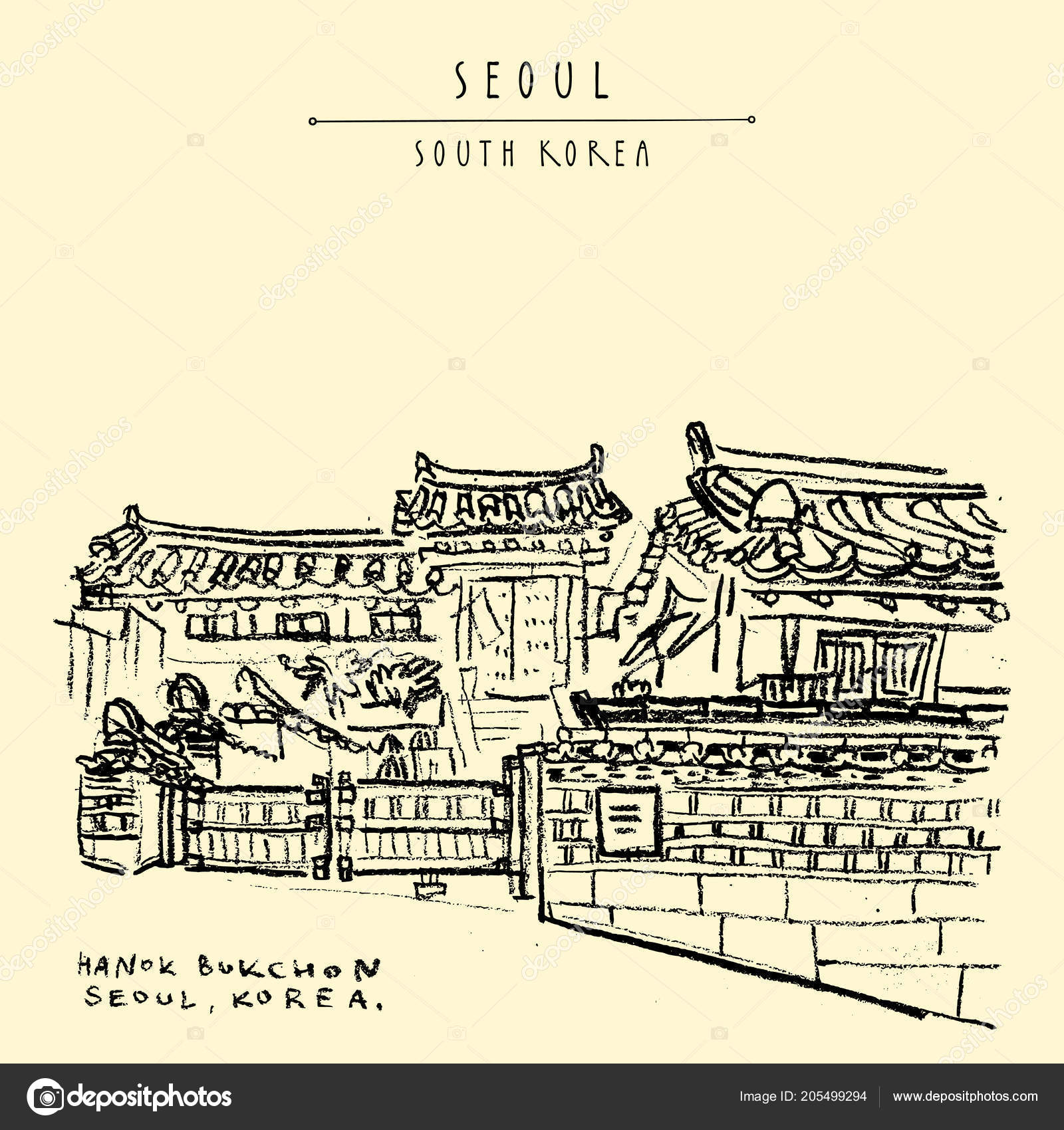 Seoul South Korea Asia Traditional Korean Hanok Houses Hanok Bukchon ...