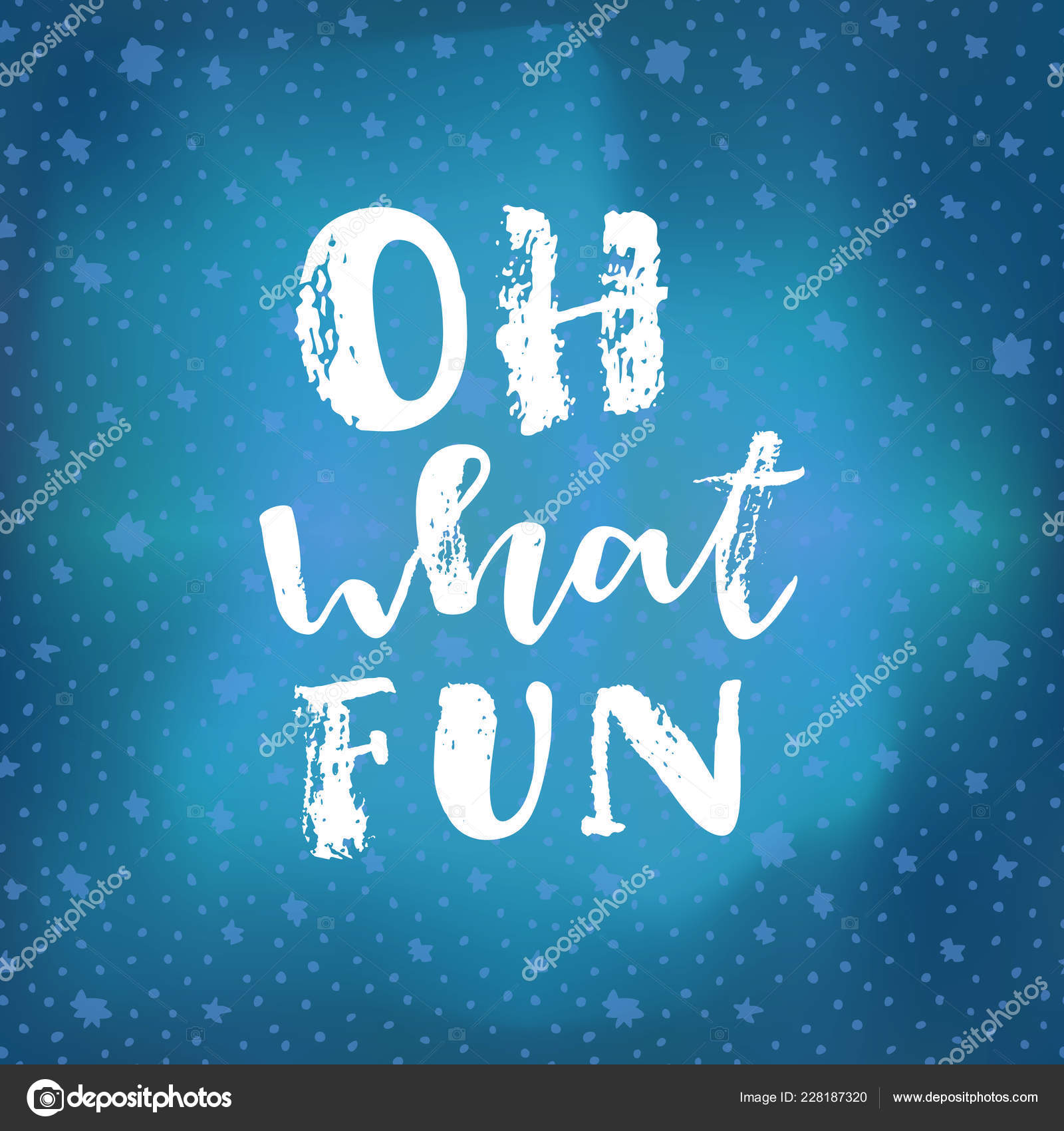 What Fun Hand Lettering Greeting Card Winter Sky Background Stars Stock ...