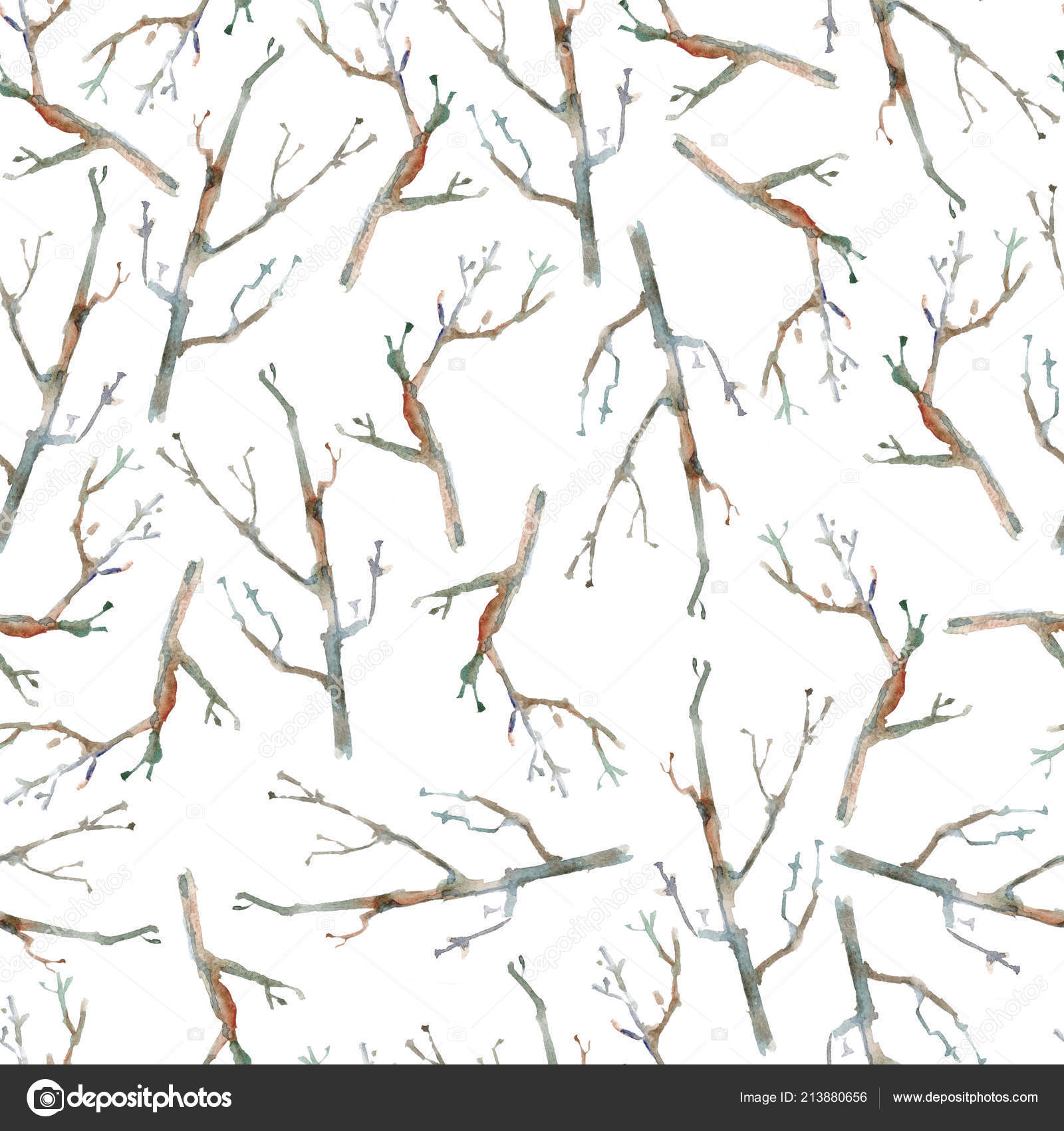 Seamless Pattern Branches White Background — Stock Photo © dinkoobraz ...