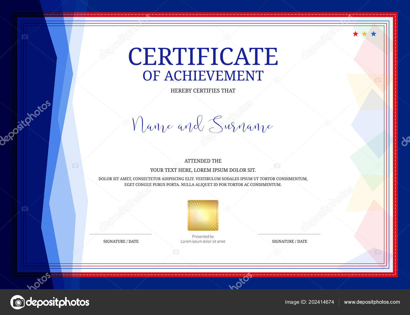 Luksus Certifikat Skabelon Med Elegant Ramme Grænse Diplom Design Til ...