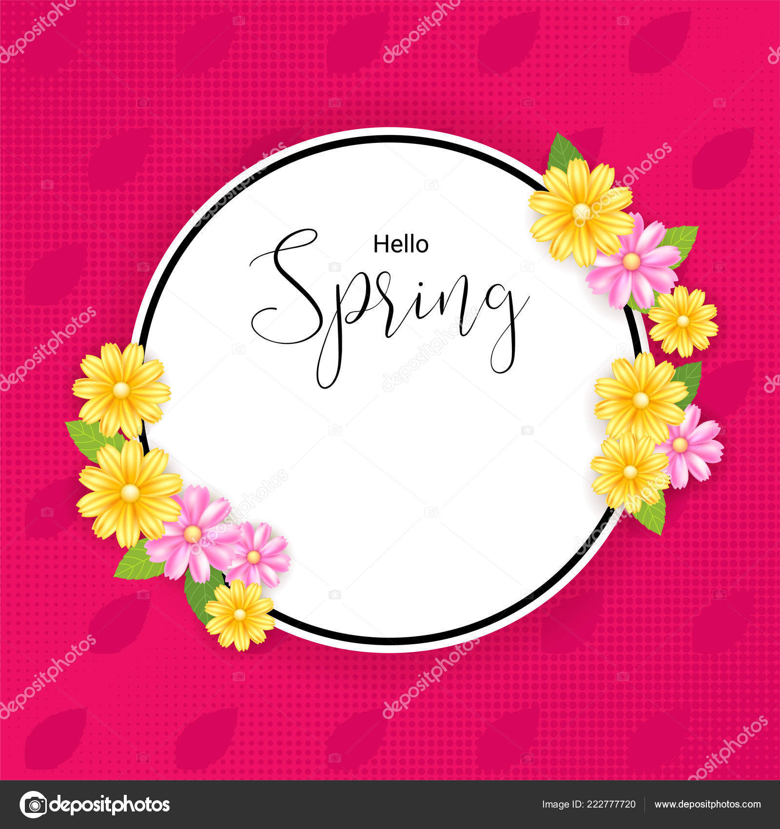 Spring Banner Background Flower Frame Vector Illustration Stock Vector ...