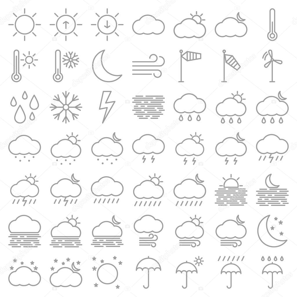 Conjunto vectorial de iconos de l nea meteorol gica 2024