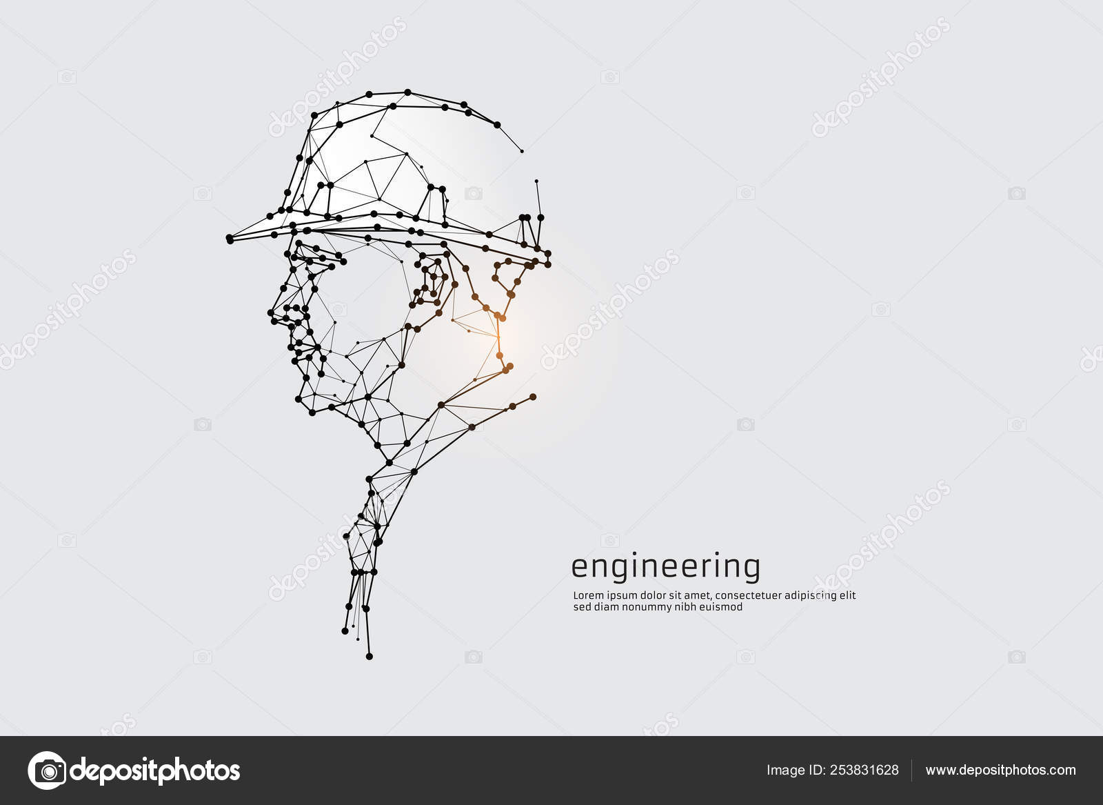 The particles, geometric art, line and dot of engineering Stock Vector ...