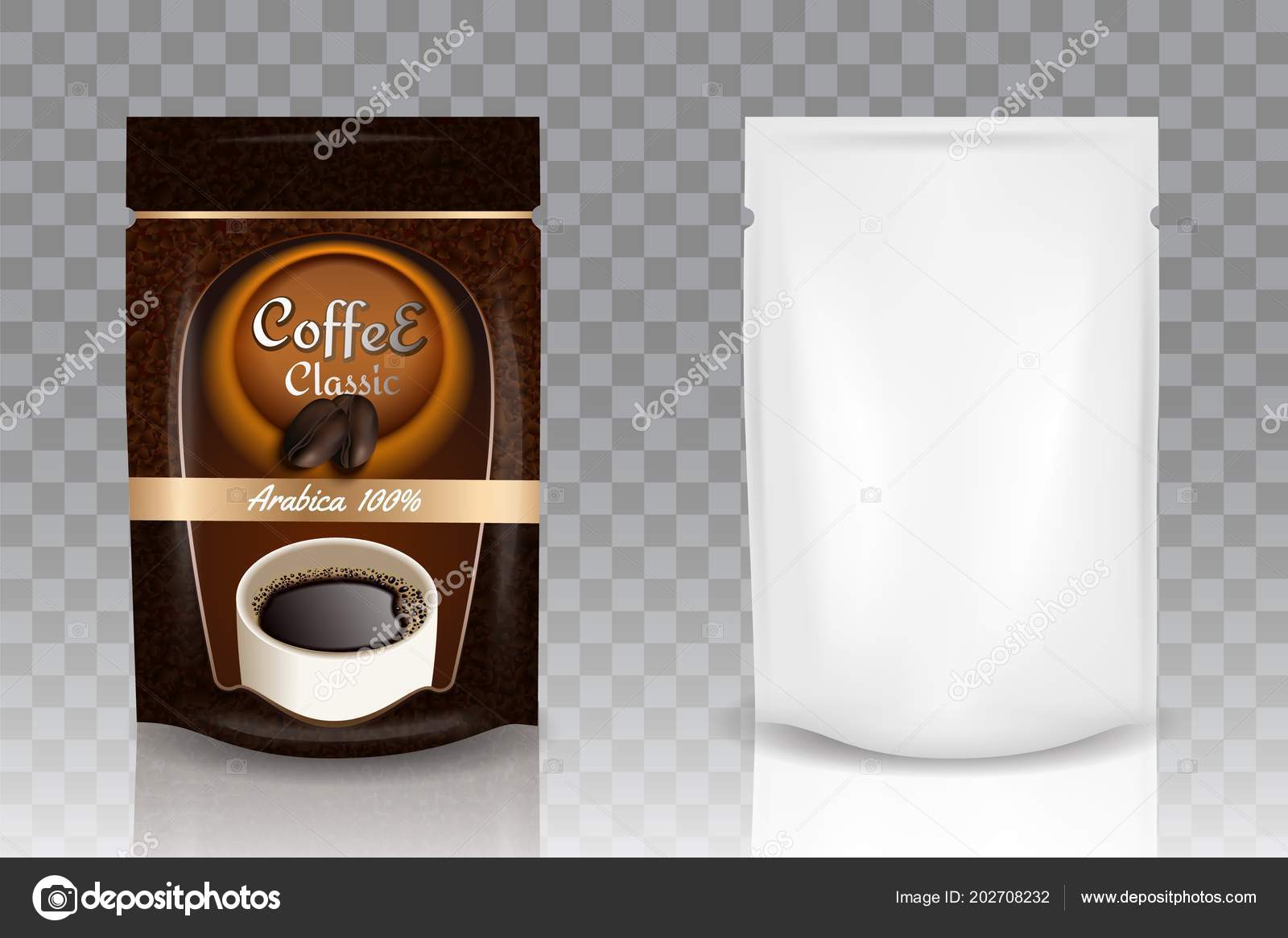 Instant coffee packaging vector realistic mockup Stock Vector Image by ...