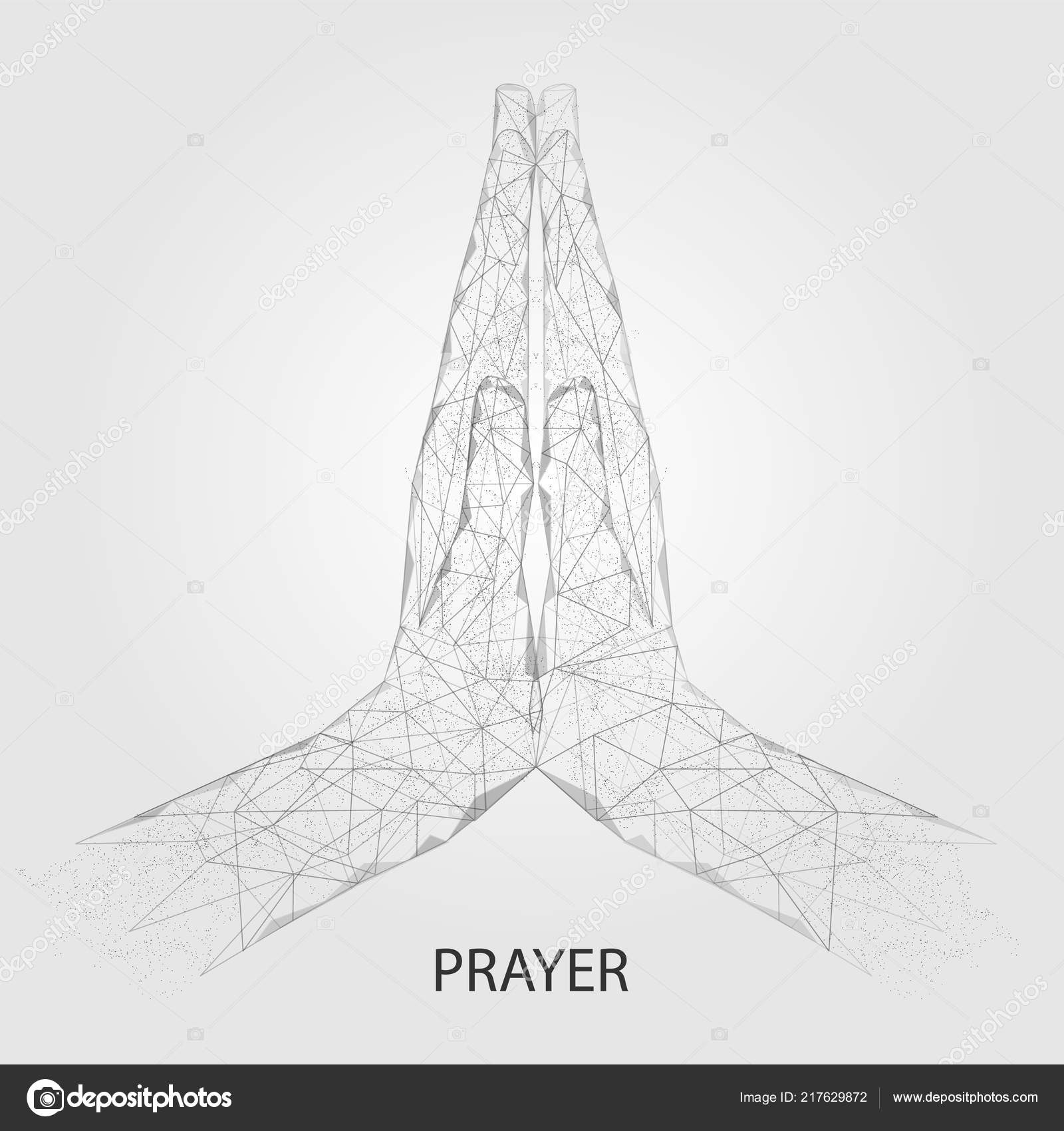 Praying hands vector geometric polygonal art background — Stock Vector ...