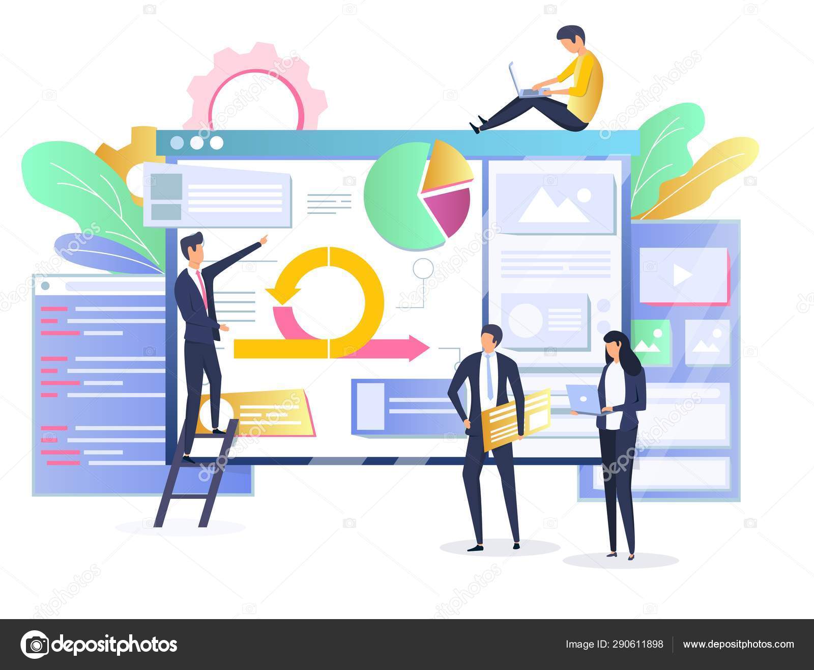Agile software development methodology concept vector illustration ...
