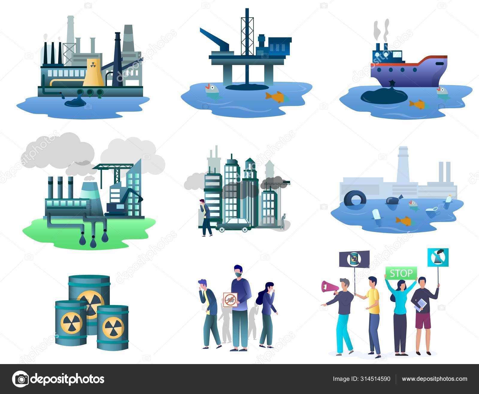 Clip Art Of Thermal Pollution