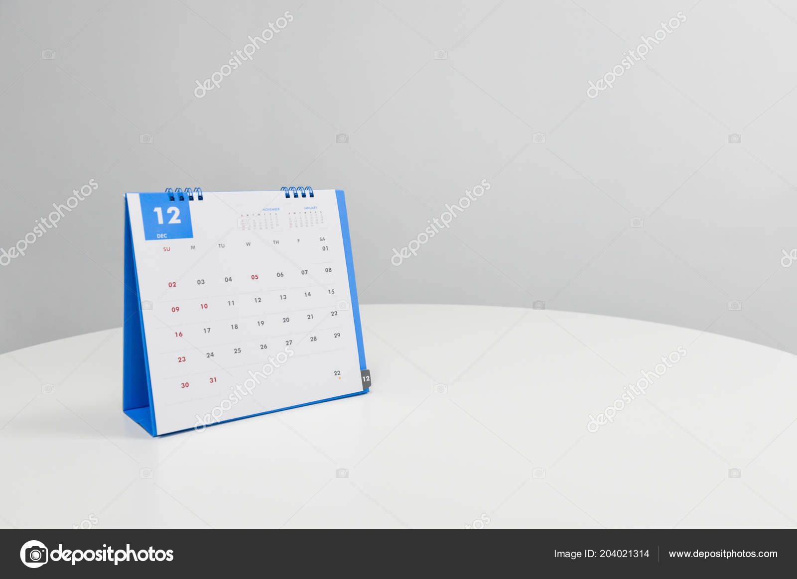 White Calendar December White Table — Stock Photo © magneticmcc #204021314