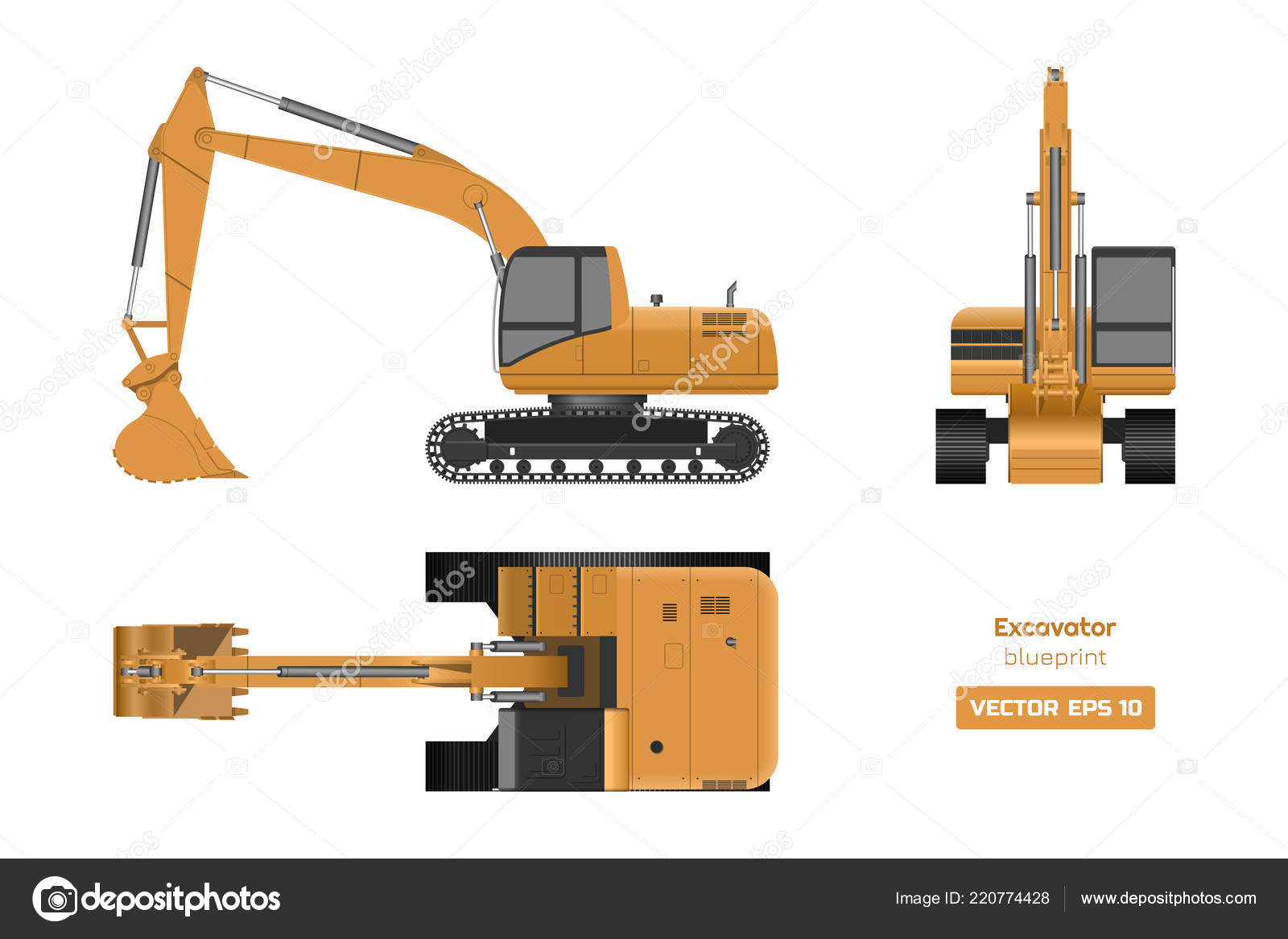 Bulldozer Drawing Side View
