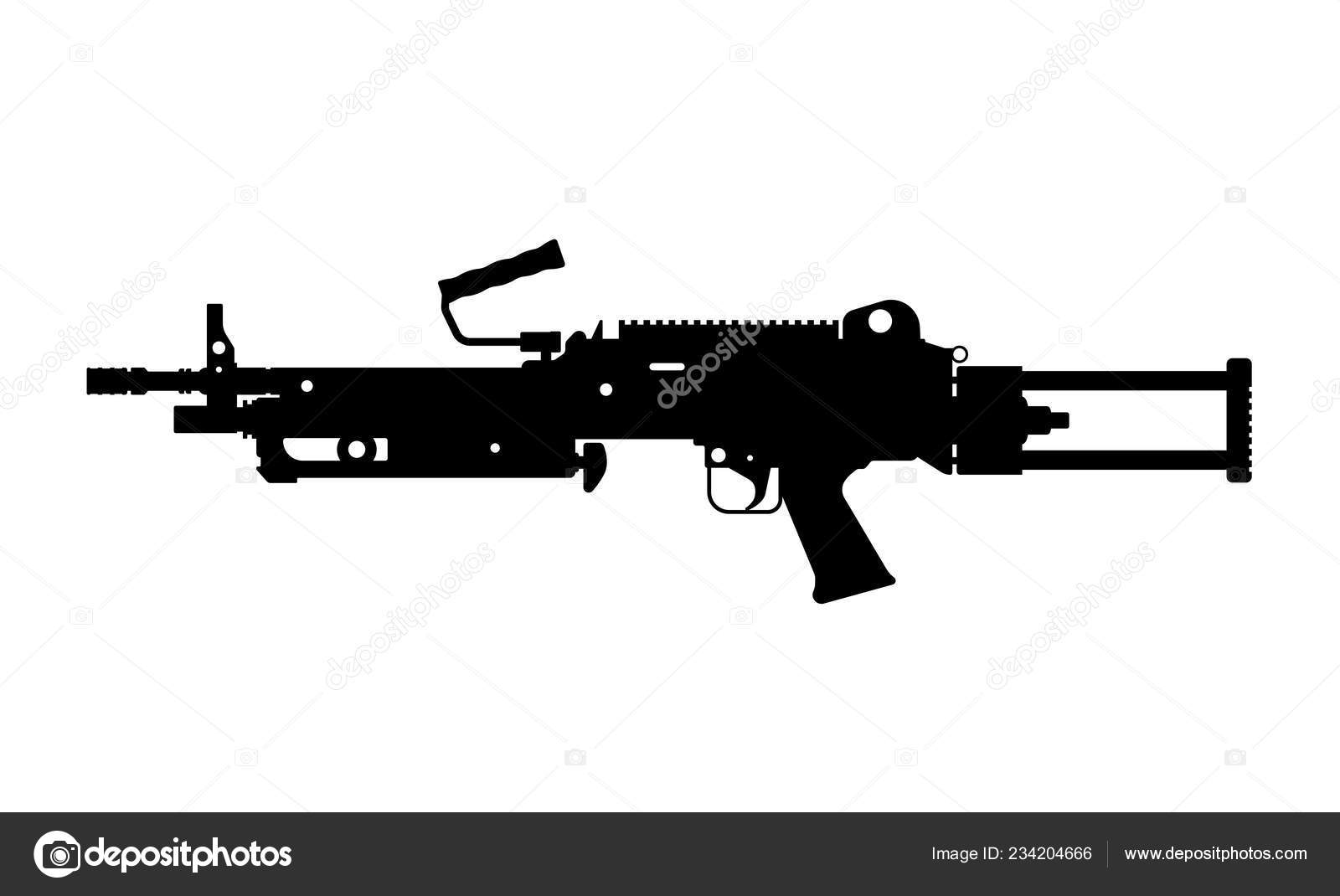 Machinegeweer Silhouet Jack Wit