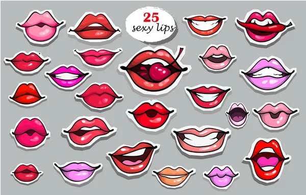 Cartoon lips stickers Stock Vector Image by ©vectortatu #383219460