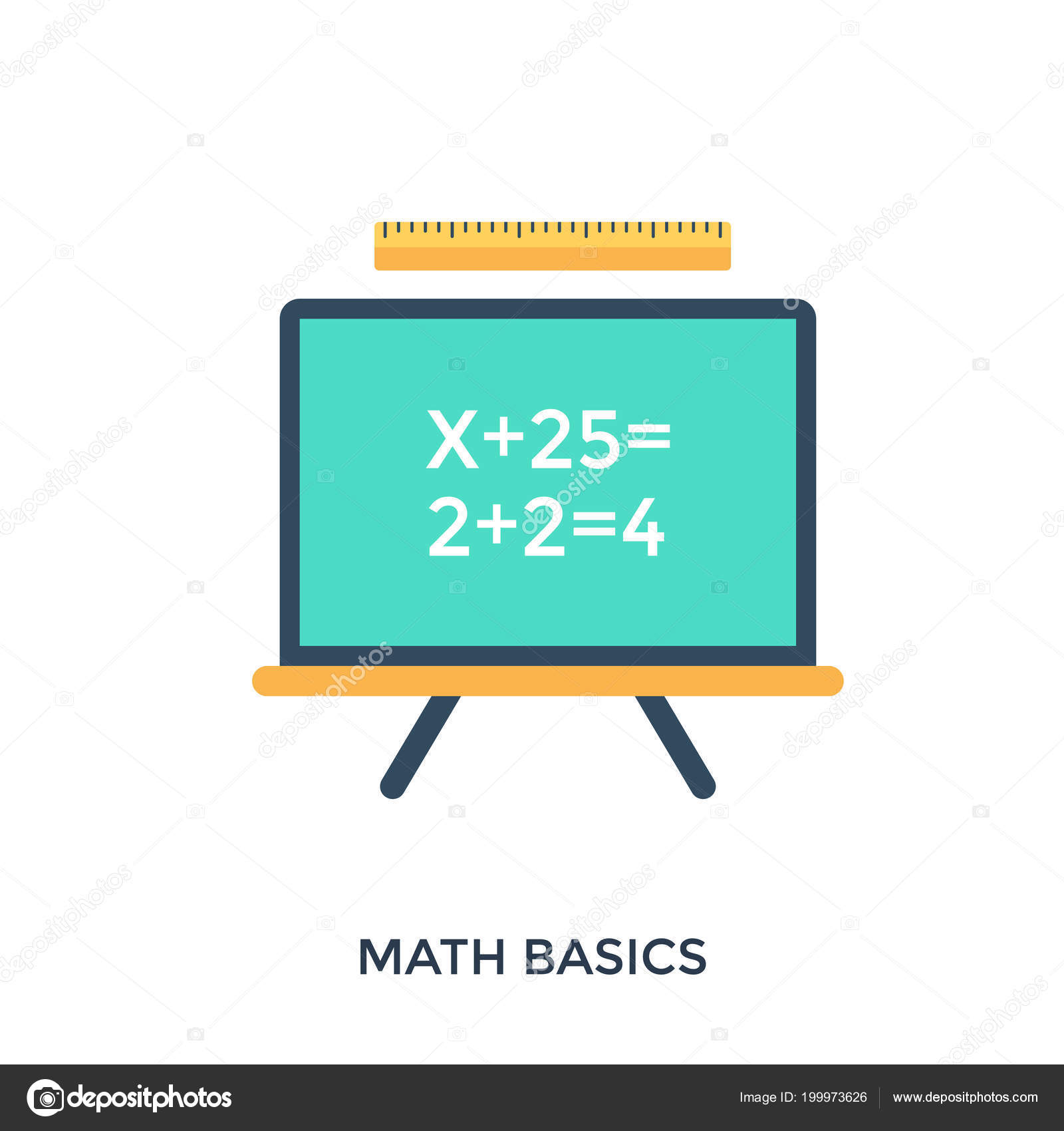 Icon Showing Basic Steps Mathematics Primary Level Shown Class Board ...