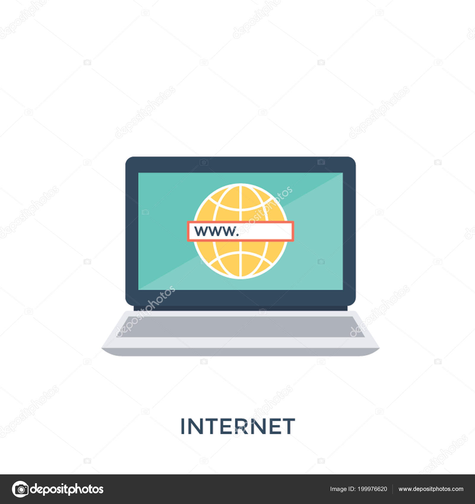 Internet Searching Bar Laptop Screen Browsing Stock Vector Image by ...
