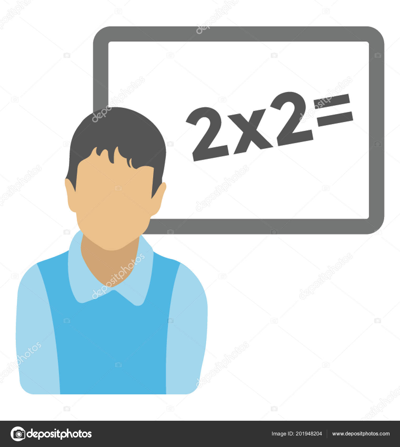 Student Solving Math Equation Stock Vector by ©vectorsmarket 201948204