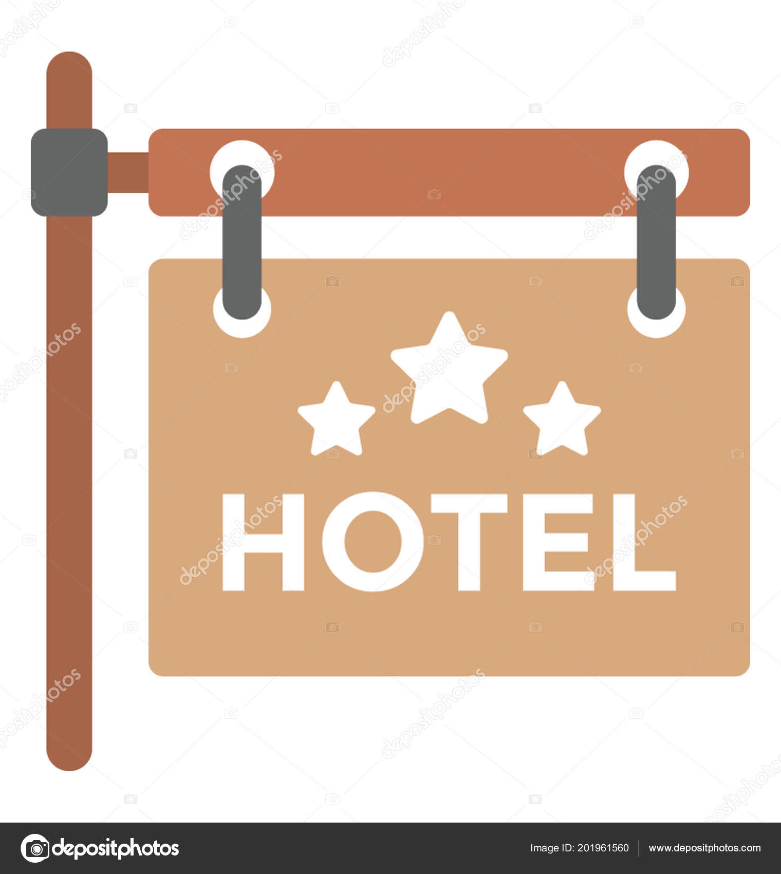 Hotel Sign Board Mounted Wall Tourists Accommodation Stock Vector by ...