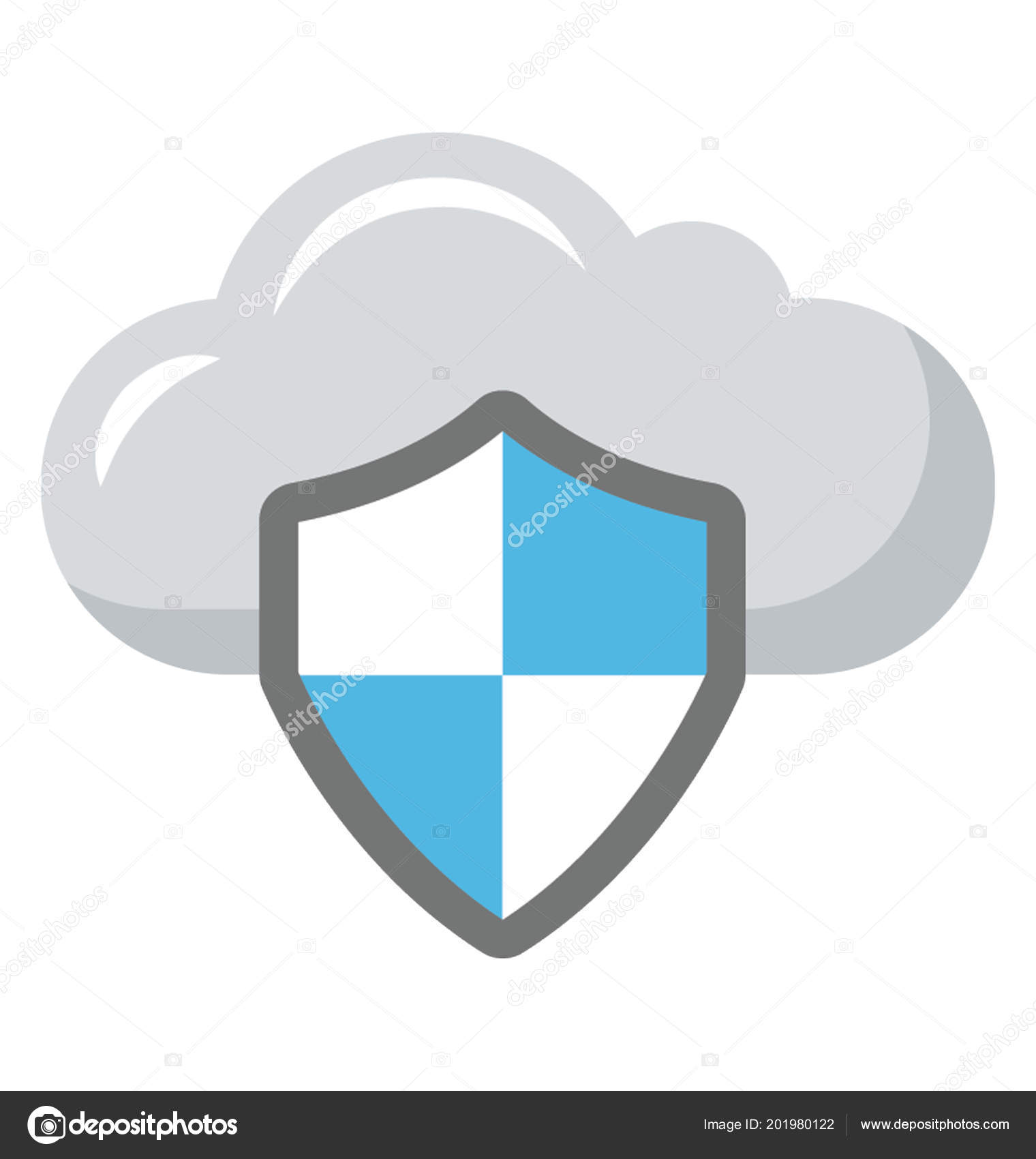 Cloud Security Shield Symbolizing Network Security Stock Vector Image ...