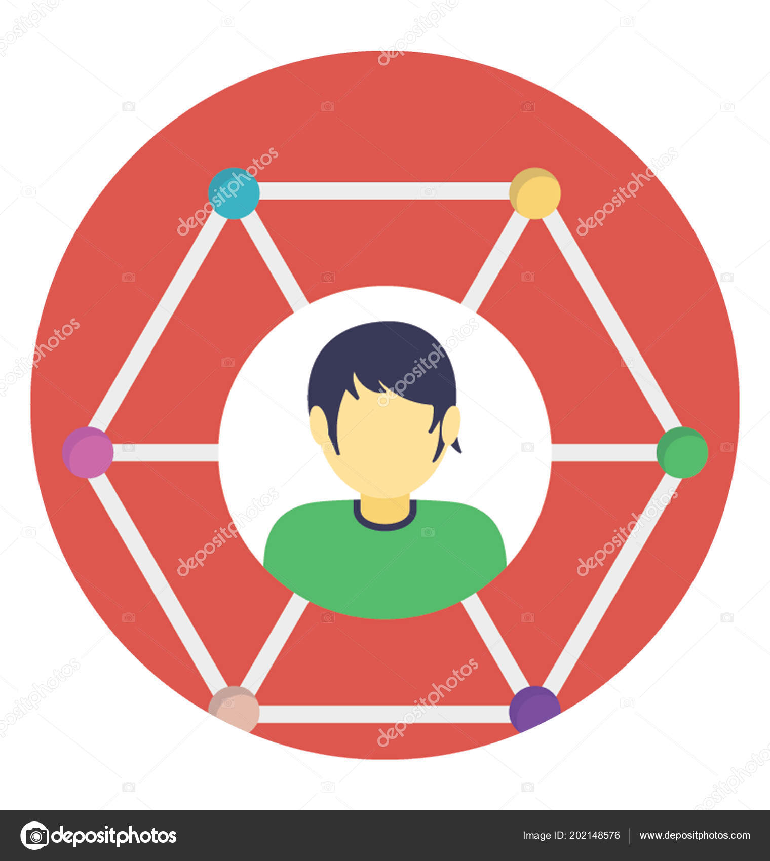 Person Various Connections Symbolising Social Media Network — Stock ...