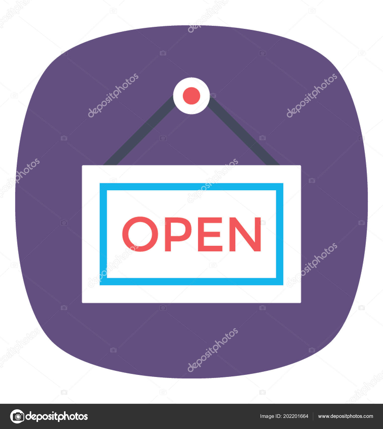 Flat Design Open Signboard Stock Vector by ©vectorsmarket 202201664