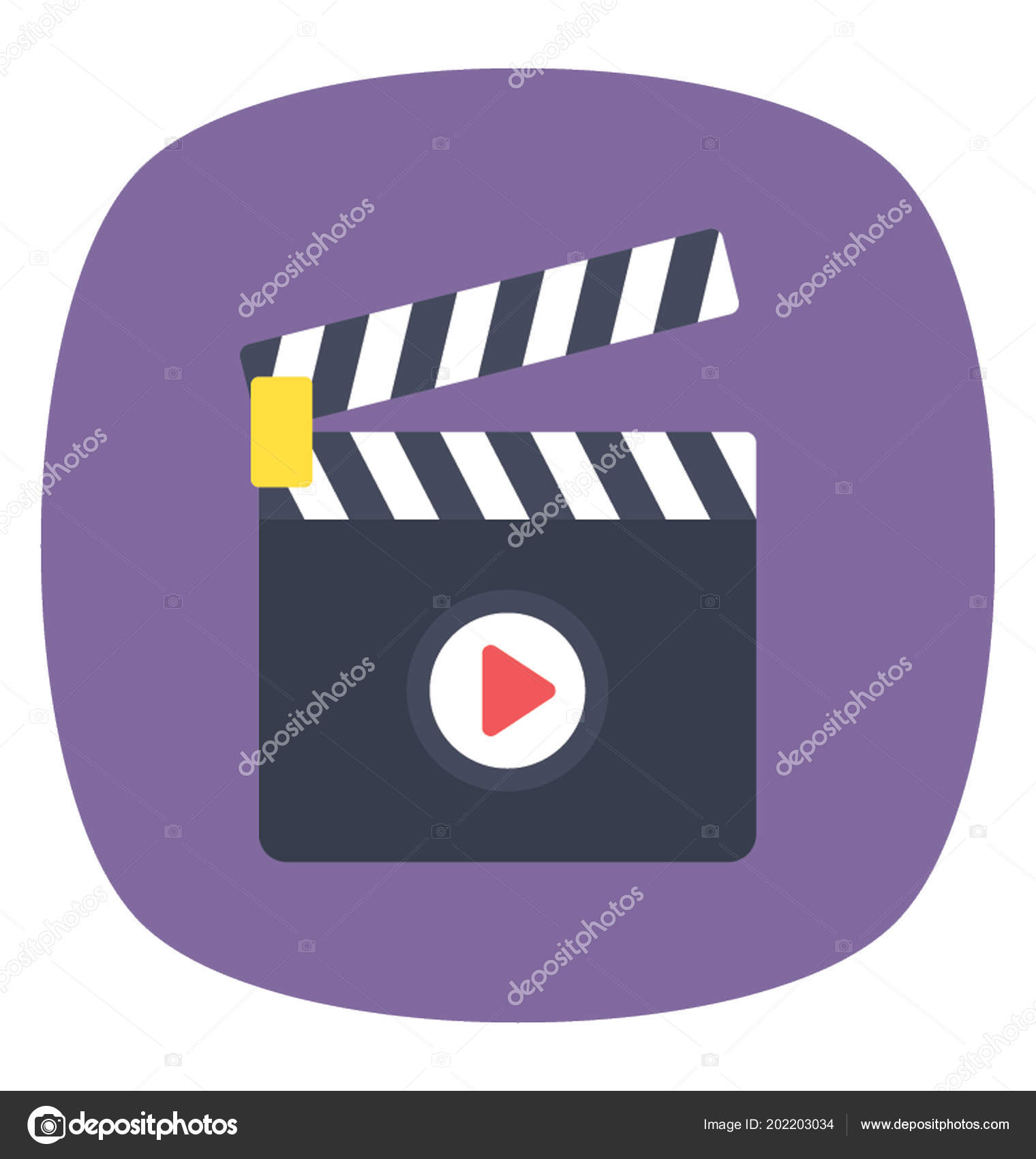 Clapperboard Media Player Sign Representing Filmmaking Concept Stock ...