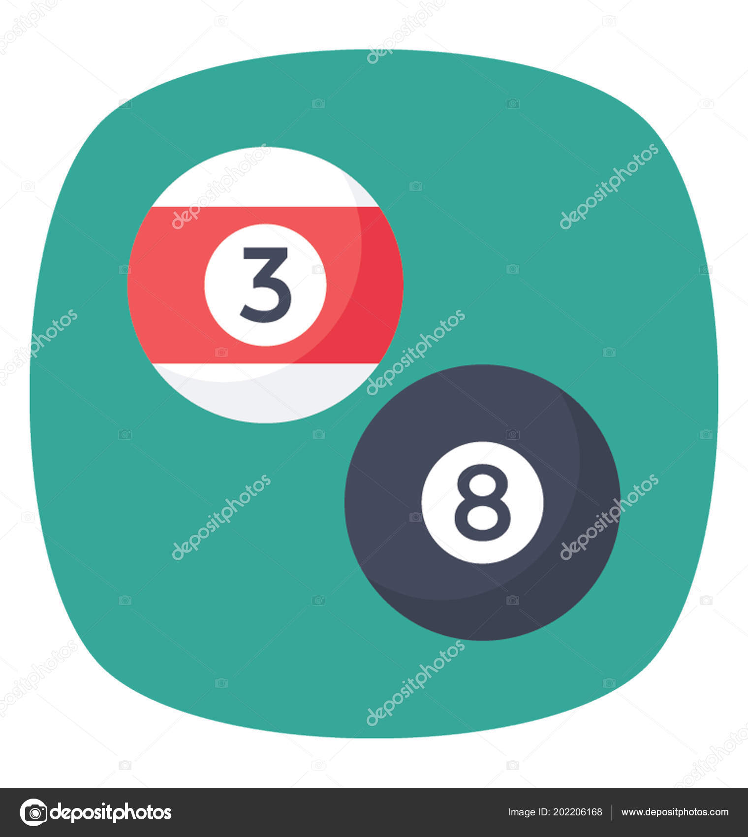Billiard Pool Ball Number Three Eight Stock Vector by ©vectorsmarket ...