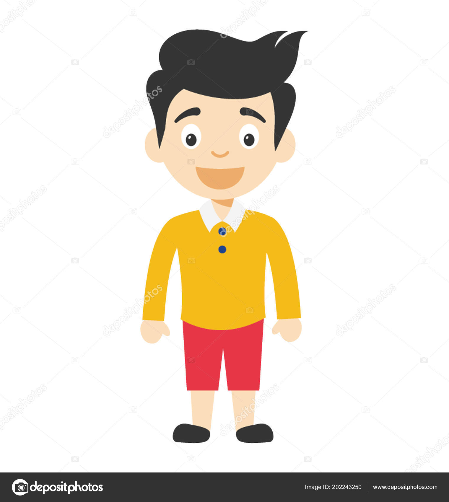 Cartoon Animated Boy Character — Stock Vector © vectorsmarket #202243250