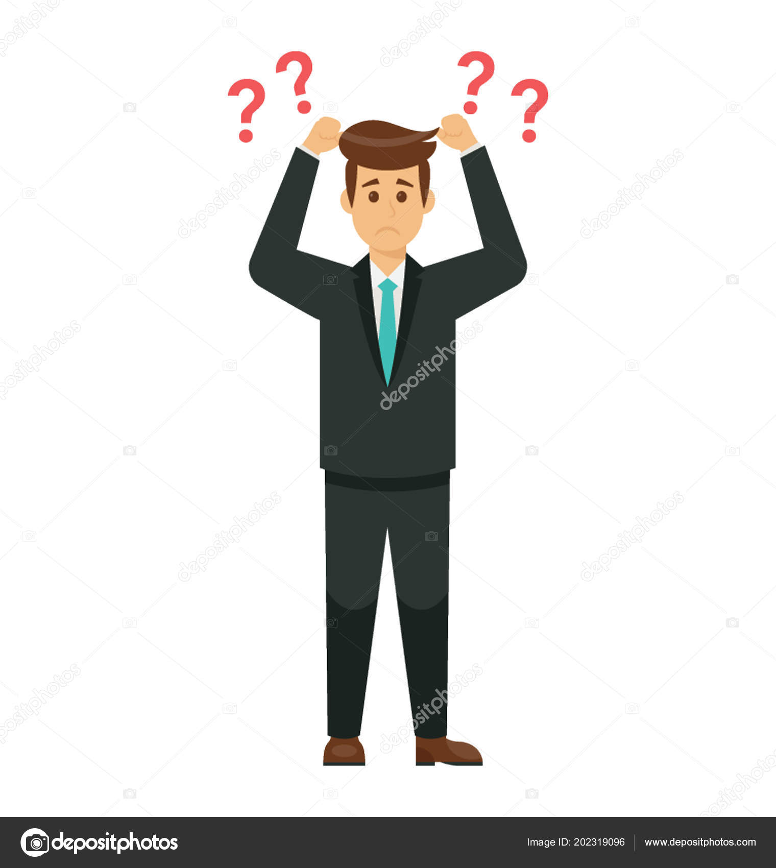 Confused Businessman Scratching Back His Head Stock Vector Image by ...