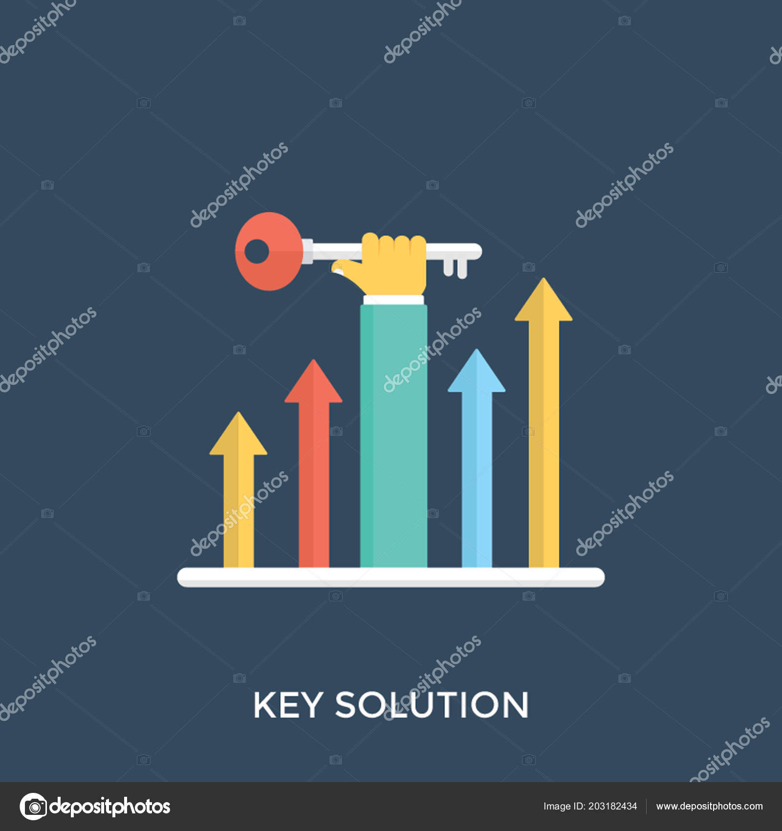 Hand Holding Key Key Success Key Solution Concept Stock Vector by ...