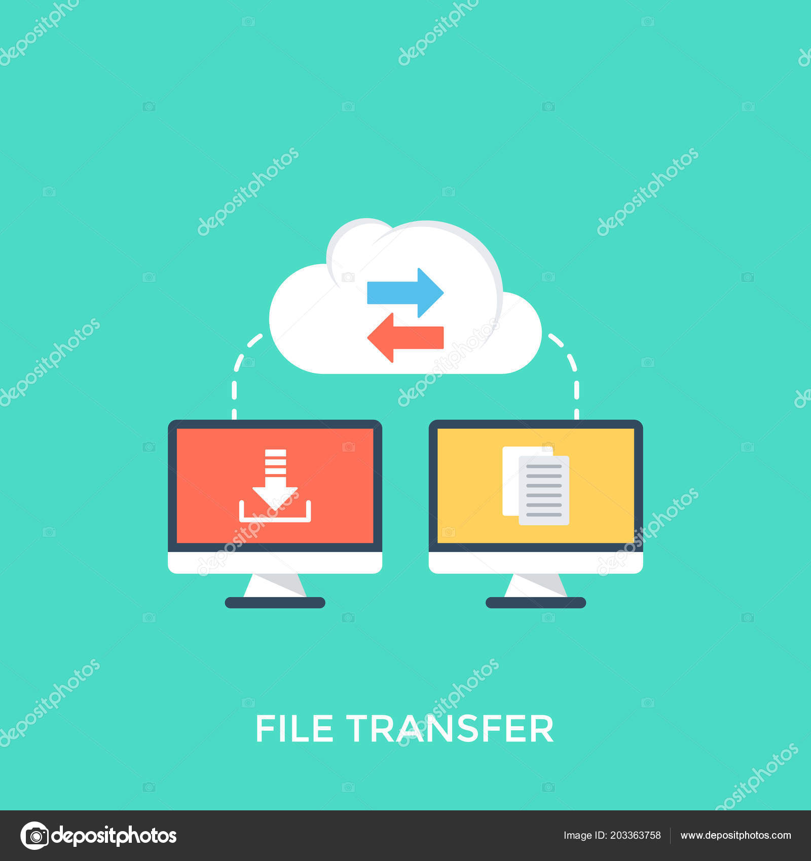 Icon Depicting Sending Receiving Data Systems Representing Concept File ...